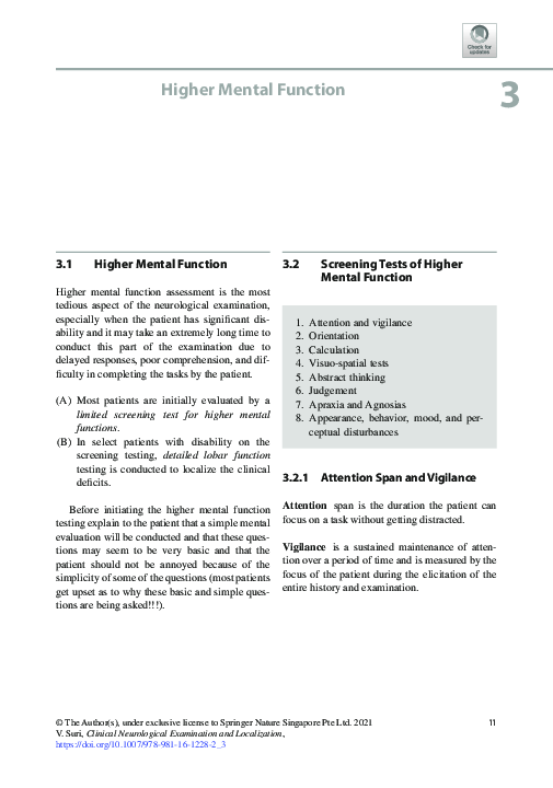 (PDF) Higher Mental Function