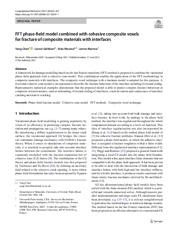 (PDF) FFT phase-field model combined with cohesive composite voxels for fracture of composite ...