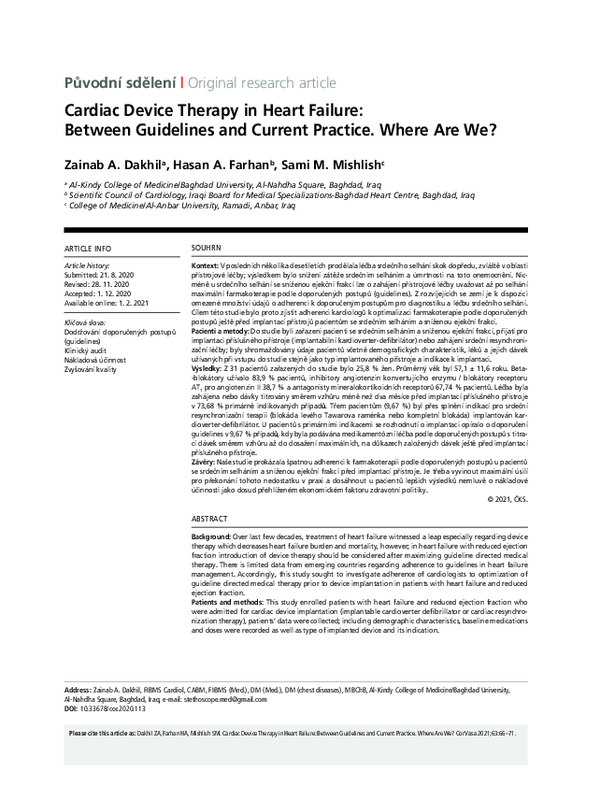 (PDF) Cardiac Device Therapy in Heart Failure: Between Guidelines and ...
