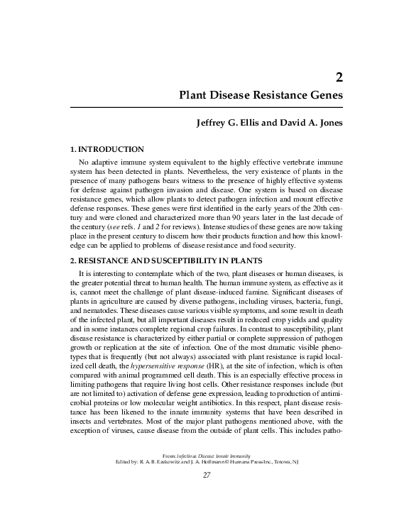 (PDF) Plant Disease Resistance Genes
