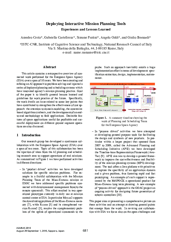 (PDF) Deploying Interactive Mission Planning Tools