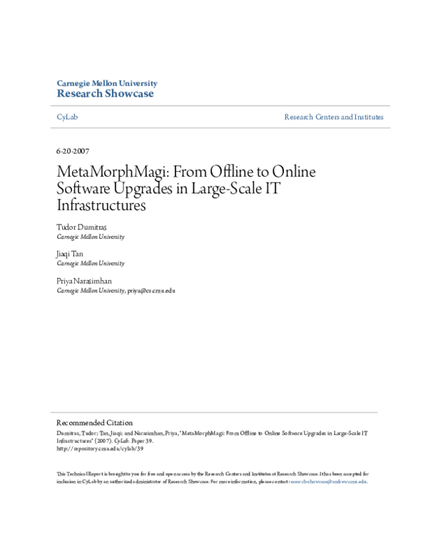 (PDF) MetaMorphMagi: From Offline to Online Software Upgrades in Large ...