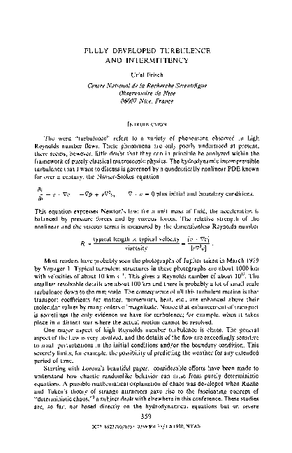 (PDF) Fully Developed Turbulence and Intermittency