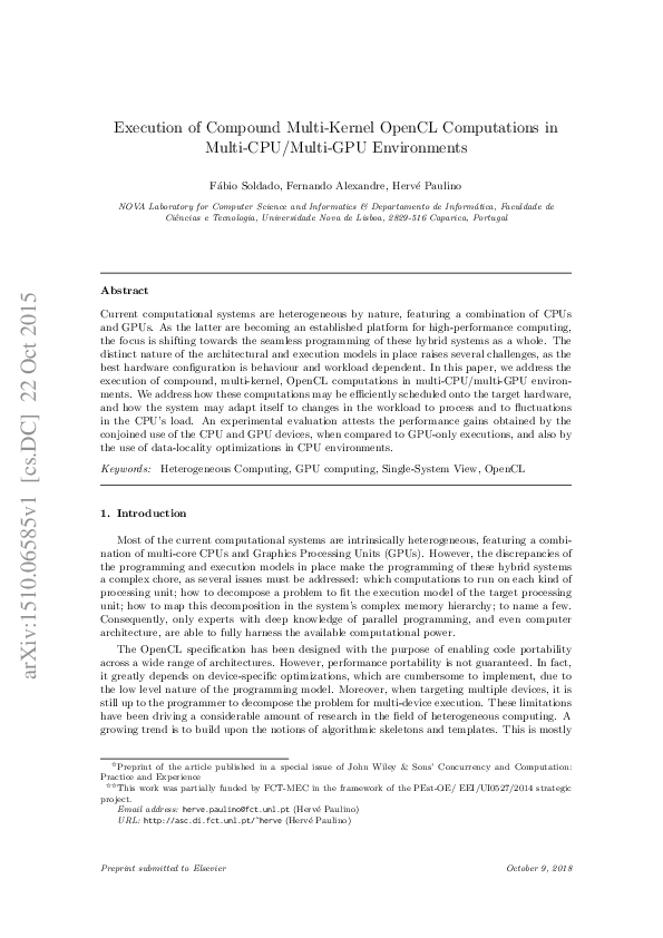 Pdf Execution Of Compound Multi Kernel Opencl Computations In Multi Cpumulti Gpu Environments