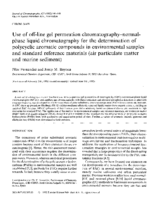 (PDF) Use of off-line gel permeation chromatography normal-phase liquid ...