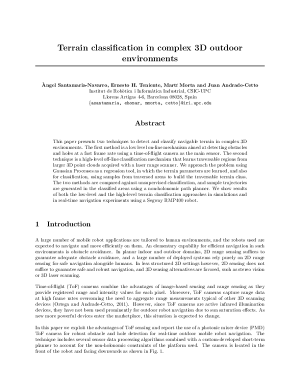 Pdf Terrain Classification In Complex 3d Outdoor Environments