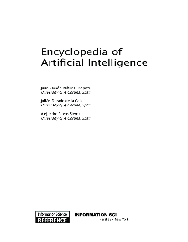 (PDF) Encyclopedia of Artificial Intelligence