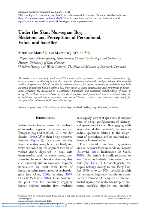 (PDF) Under the Skin: Norwegian Bog Skeletons and Perceptions of ...