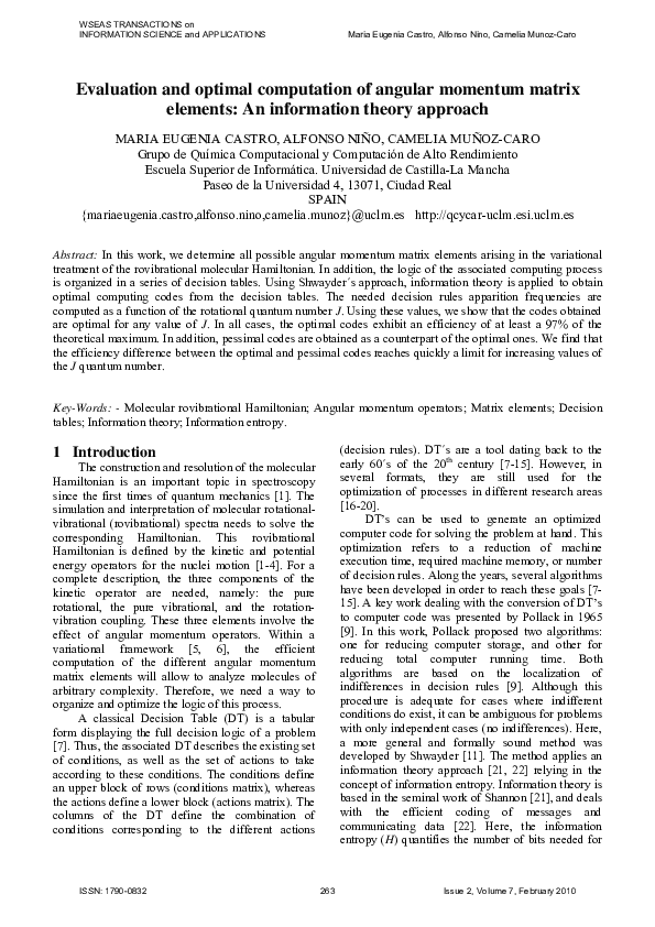 (PDF) WSEAS TRANSACTIONS on INFORMATION SCIENCE and APPLICATIONS