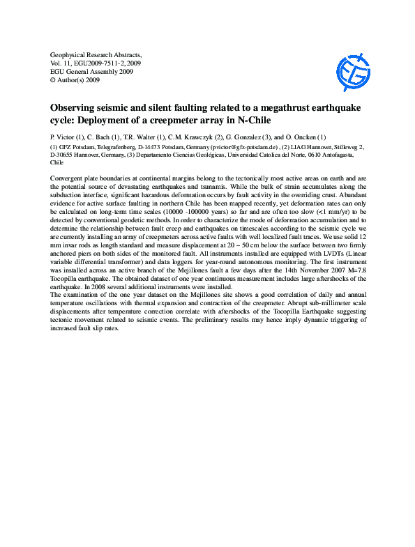 (PDF) Observing seismic and silent faulting related to a megathrust ...