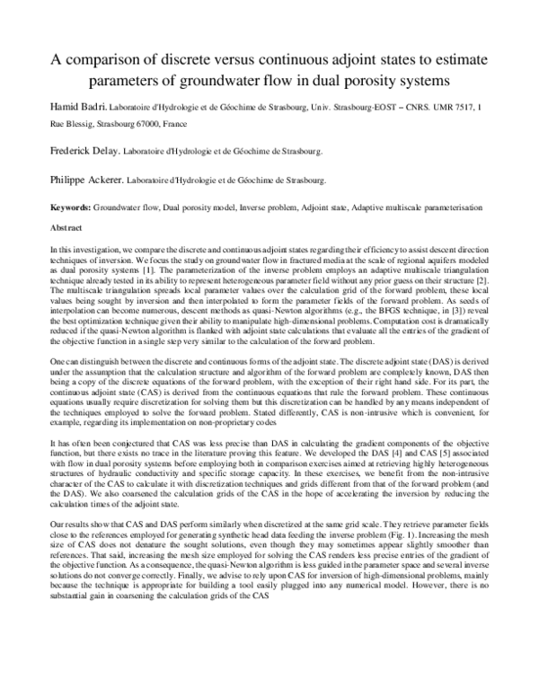 (PDF) A comparison of discrete versus continuous adjoint states to ...