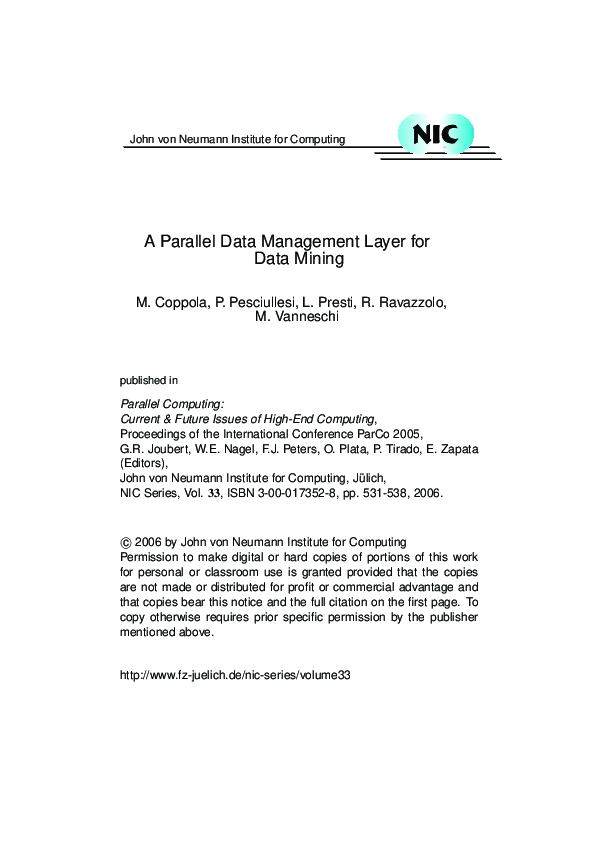 Pdf A Parallel Data Management Layer For Data Mining