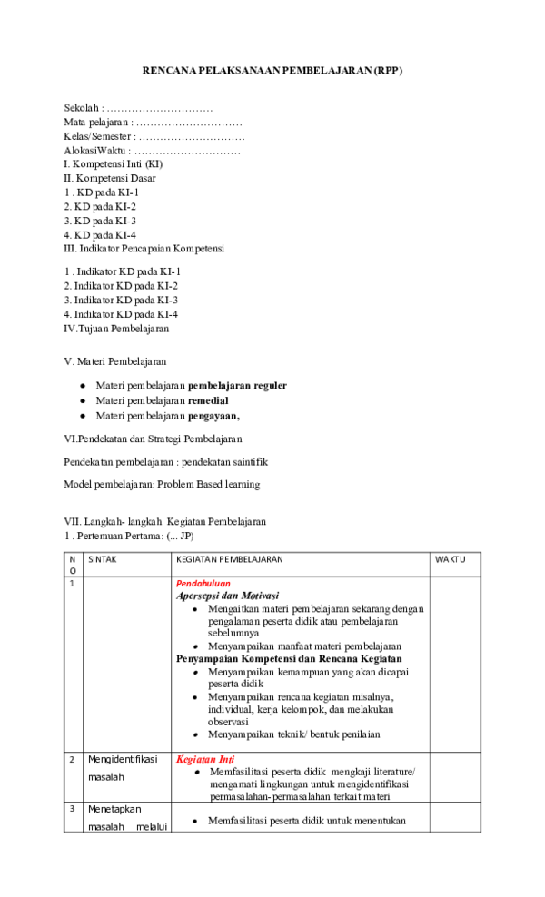 (DOC) FORMAT RPP PBL
