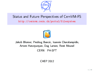 (PDF) Status and future perspectives of CernVM-FS