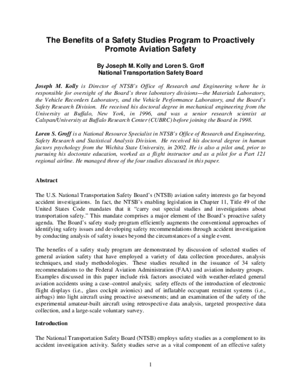 (PDF) The Benefits of a Safety Studies Program to Proactively Promote ...