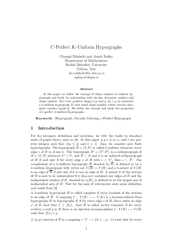 (PDF) C-Perfect K-Uniform Hypergraphs