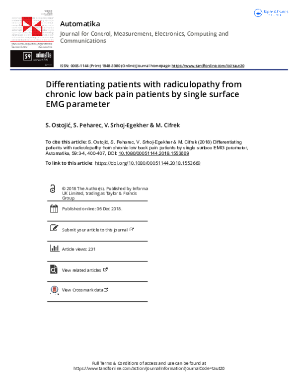 (PDF) Differentiating patients with radiculopathy from chronic low back ...