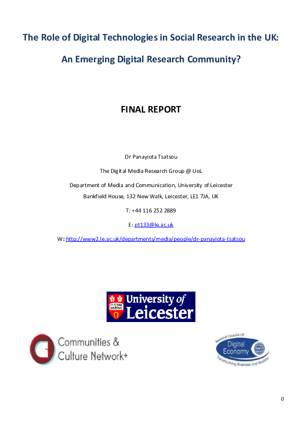 (PDF) Digital Technologies in UK Social Research