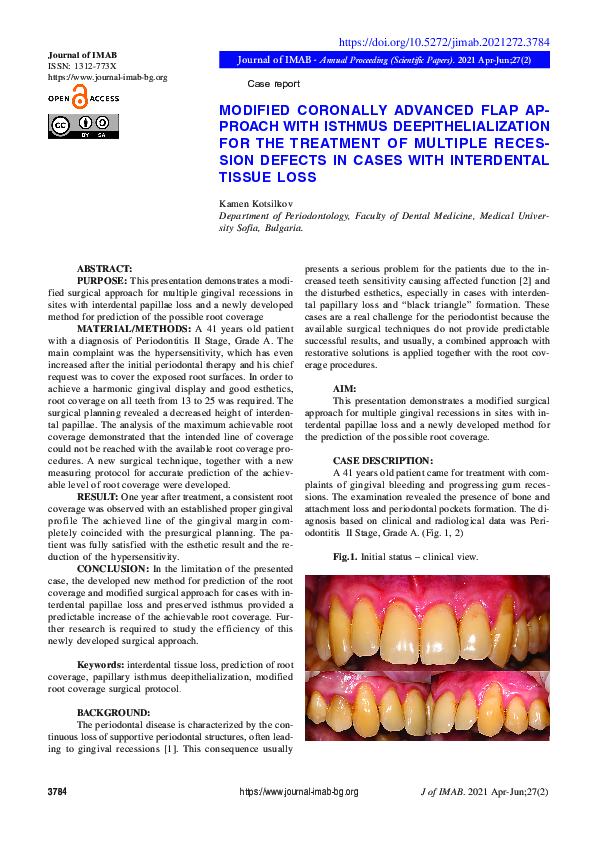 (PDF) Modified Coronally Advanced Flap Approach with Isthmus ...