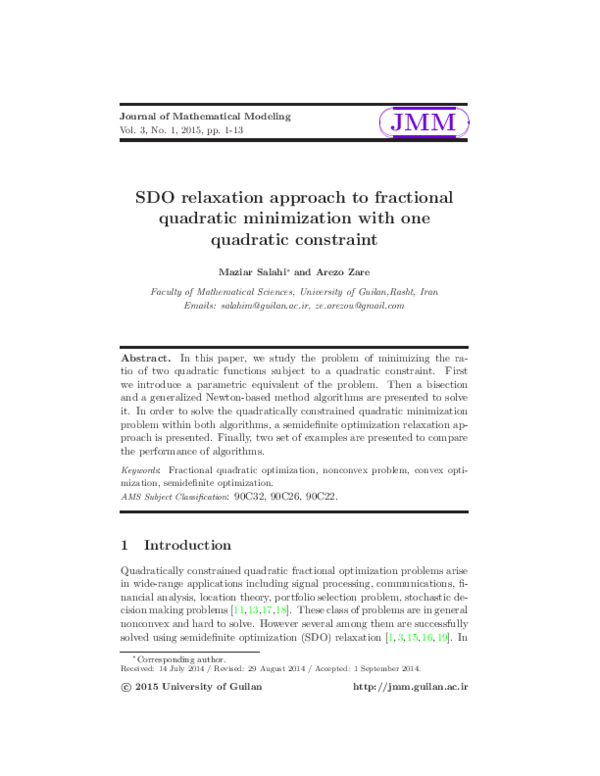 (PDF) . Journal of Mathematical Modeling-