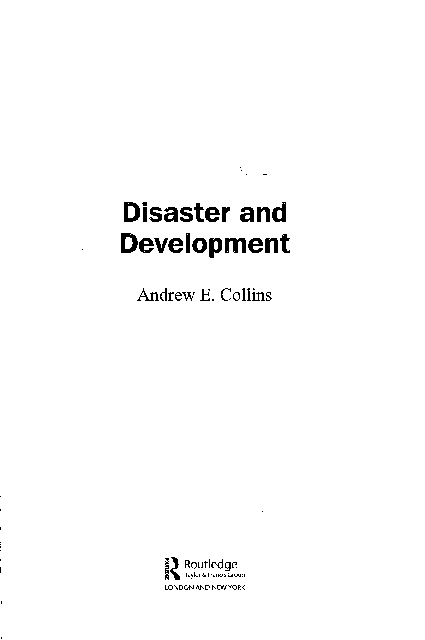 (PDF) Disaster and development
