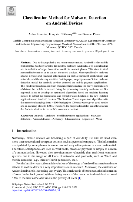 Pdf Classification Method For Malware Detection On Android Devices Franjieh El Khoury 1738