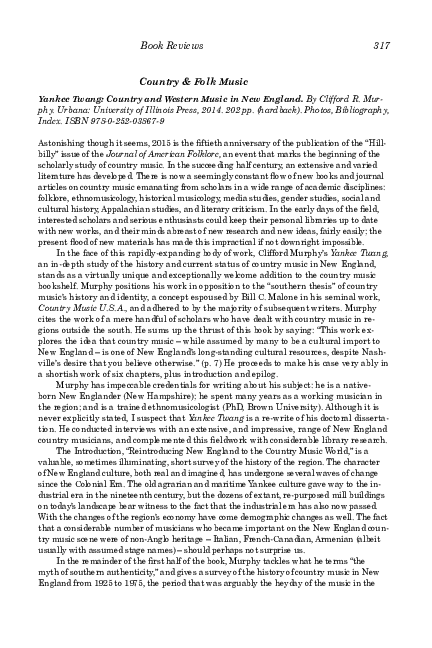 (PDF) Yankee Twang: Country and Western Music in New England
