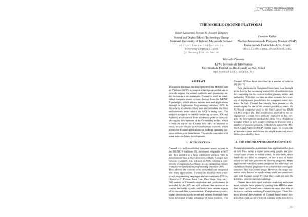 (PDF) The Mobile Csound Platform