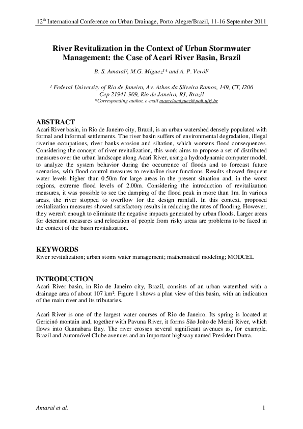 (PDF) River Revitalization in the Context of Urban Stormwater ...