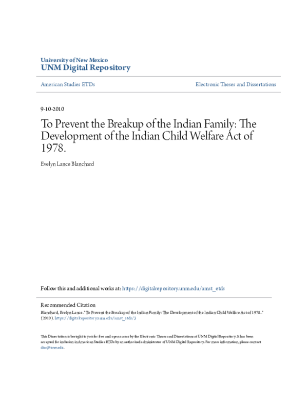 (PDF) To Prevent the Breakup of the Indian Family: The Development of ...
