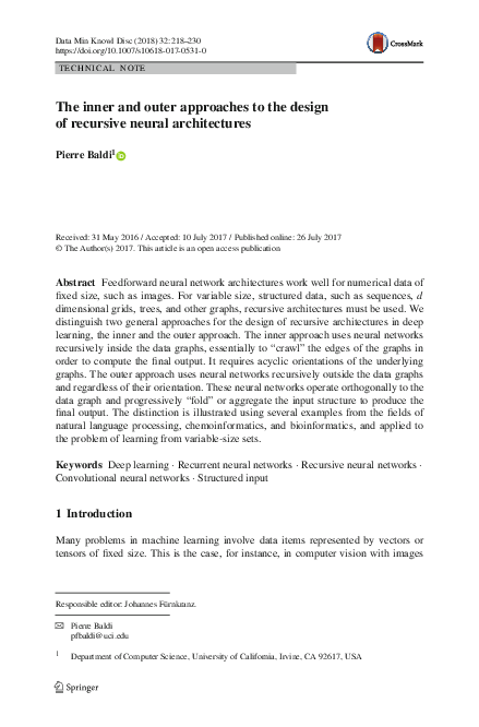 Pdf The Inner And Outer Approaches To The Design Of Recursive Neural