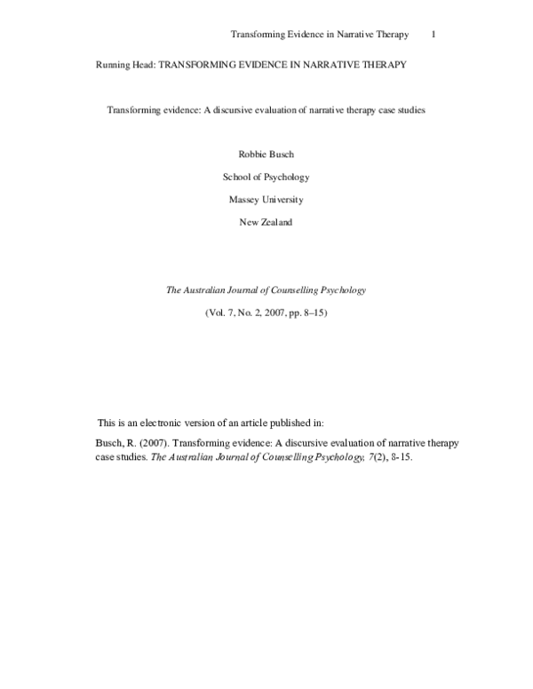 (PDF) Transforming evidence: A discursive evaluation of narrative ...