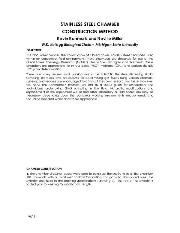 (PDF) Stainless Steel Chamber Construction Method