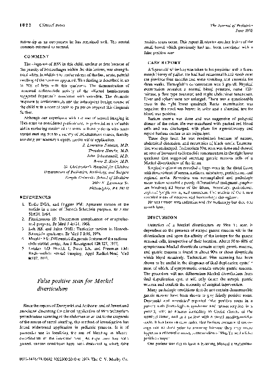 (PDF) False positive scan for Meckel diverticulum