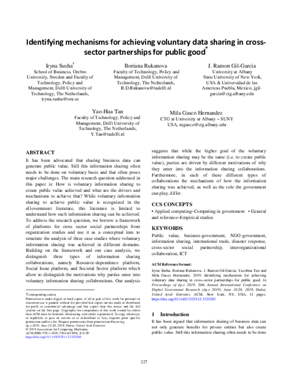 (PDF) Identifying mechanisms for achieving voluntary data sharing in ...
