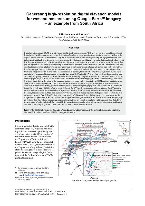 (PDF) Generating high-resolution digital elevation models for wetland ...