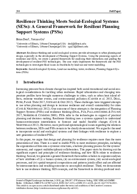 (PDF) Resilience Thinking Meets Social-Ecological Systems (SESs): A ...
