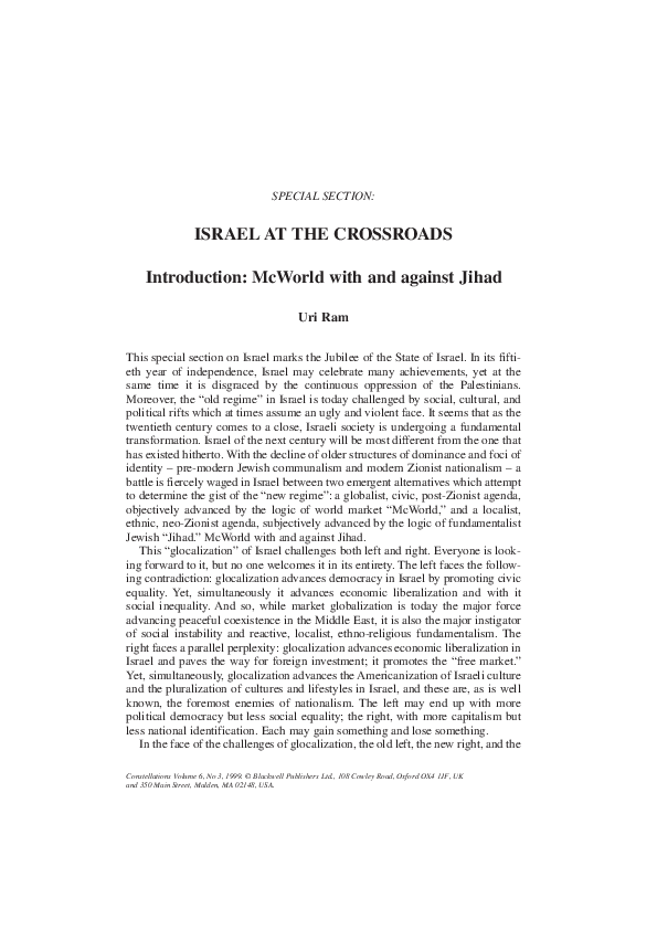 (PDF) Introduction: McWorld with and against Jihad