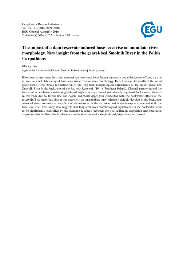 (PDF) The impact of a dam reservoir-induced base-level rise on mountain ...