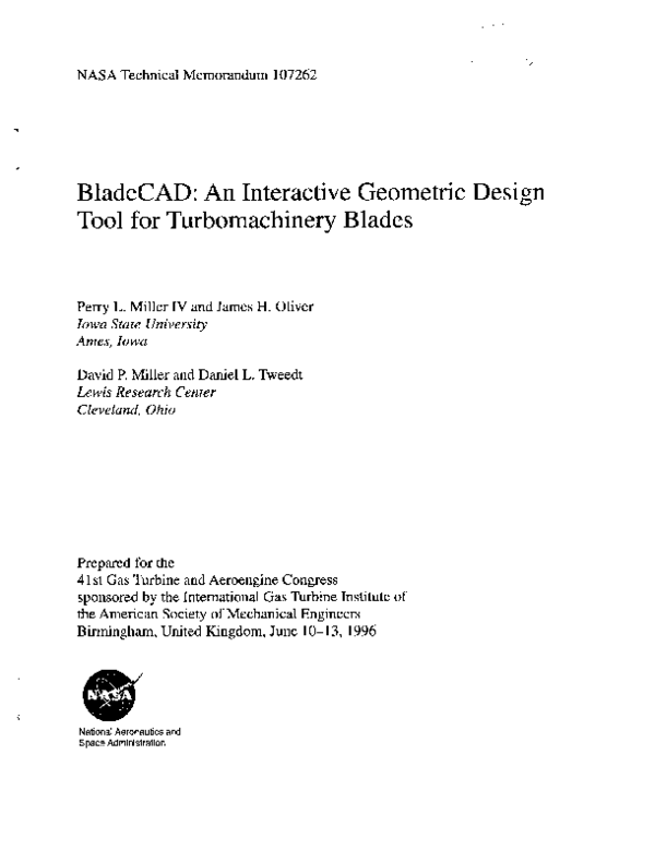 (PDF) BladeCAD: An Interactive Geometric Design Tool for Turbomachinery ...