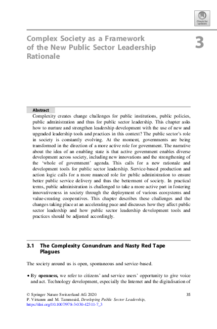 (PDF) Complex Society as a Framework of the New Public Sector ...