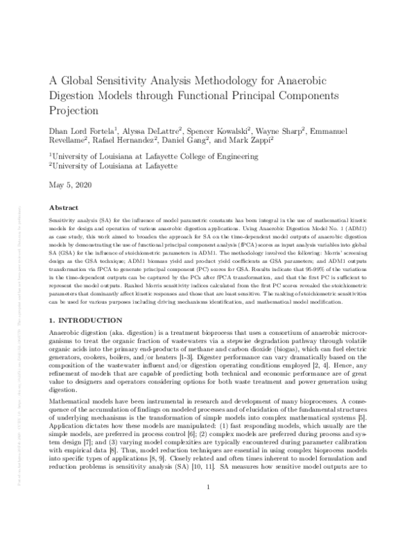 (PDF) A Global Sensitivity Analysis Methodology for Anaerobic Digestion ...