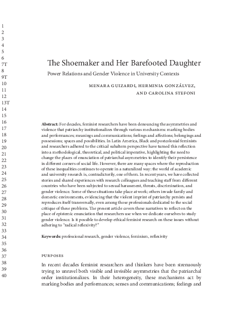 (PDF) The Shoemaker and Her Barefooted Daughter: Power Relations and ...
