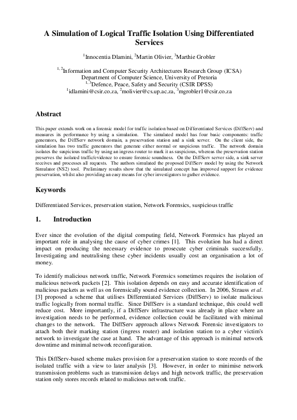 (PDF) A Simulation of Logical Traffic Isolation Using Differentiated ...