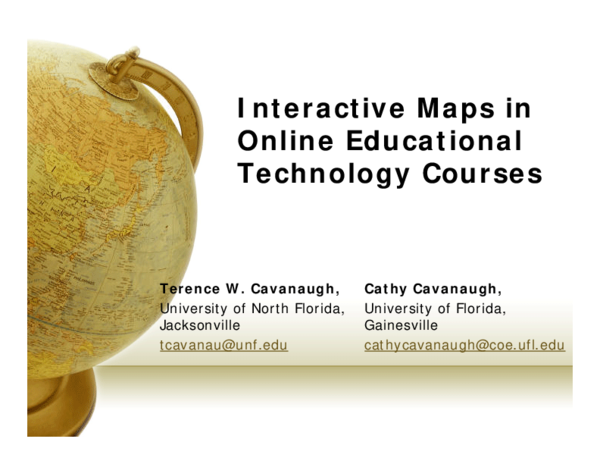 (PDF) Interactive Maps in Online Educational Technology Courses