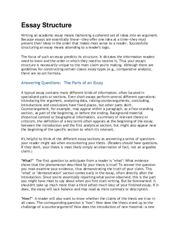 (PDF) Essay Structure