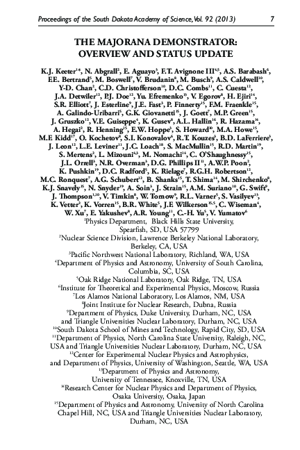(PDF) The Majorana Demonstrator: Overview and Status Update