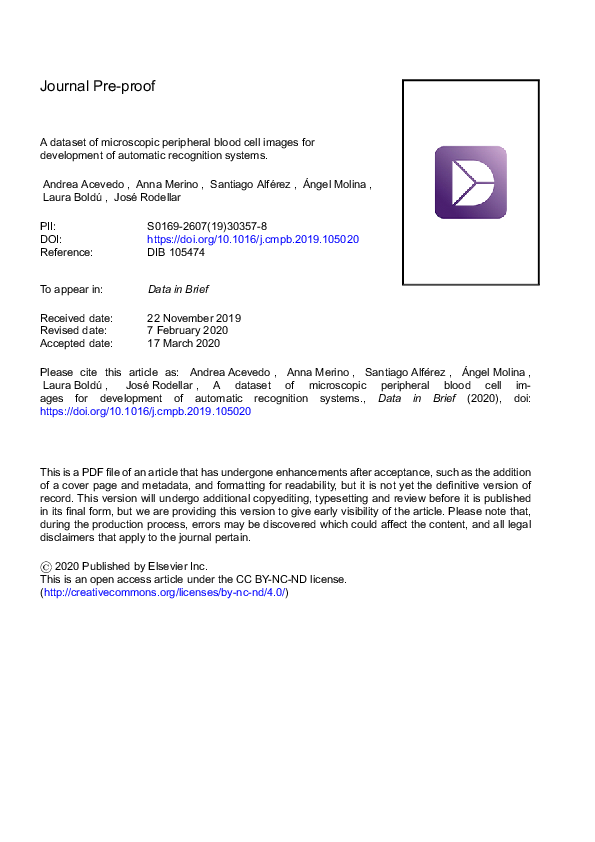 (PDF) A dataset of microscopic peripheral blood cell images for ...