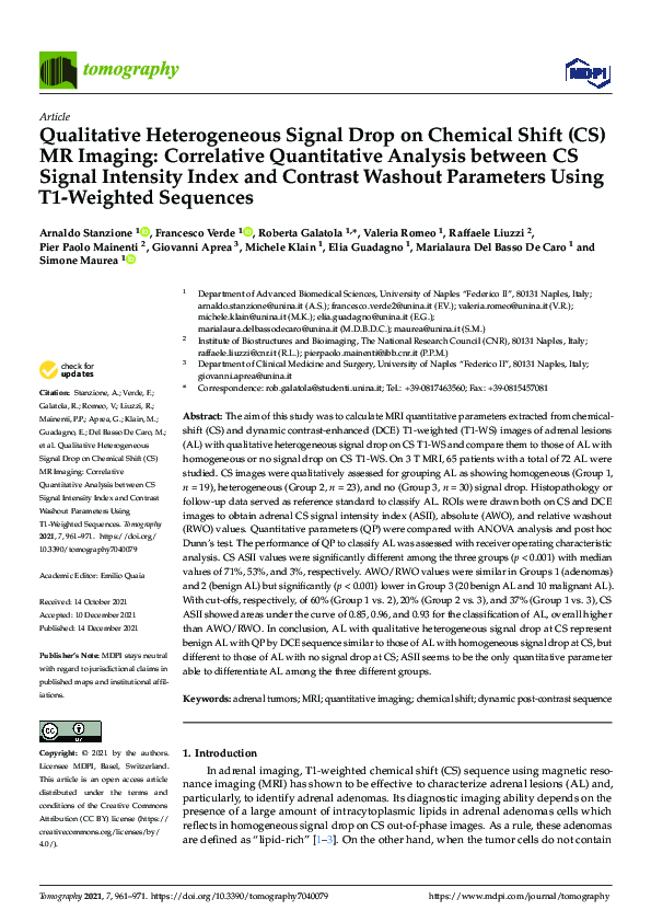 (PDF) Qualitative Heterogeneous Signal Drop on Chemical Shift (CS) MR ...