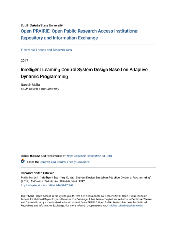 (PDF) Intelligent Learning Control System Design Based on Adaptive ...